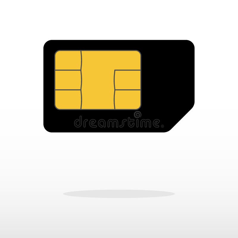 Vector Mobile Cellular Phone Sim Card Chip Isolated on Background Stock ...