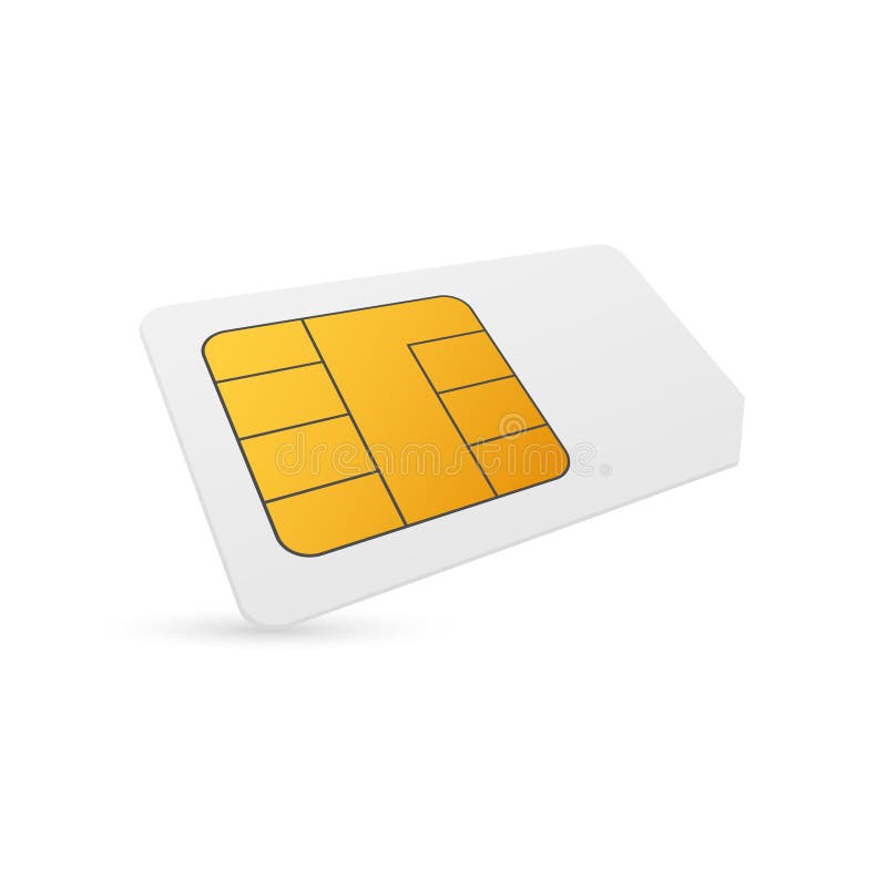 Vector Mobile Cellular Phone Sim Card Chip Isolated on Background Stock ...