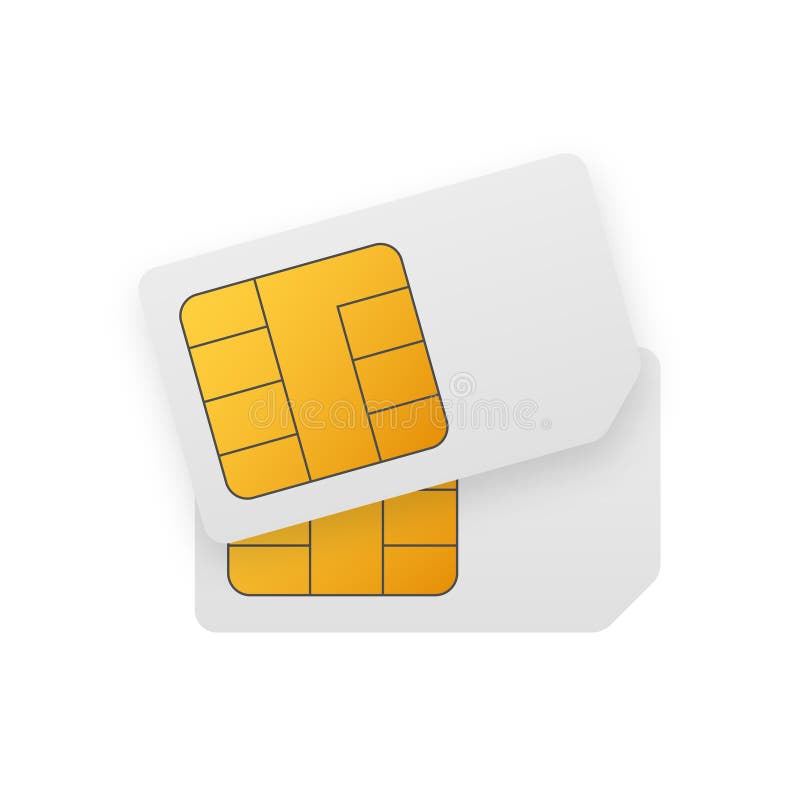 Vector Mobile Cellular Phone Sim Card Chip Isolated on Background Stock ...