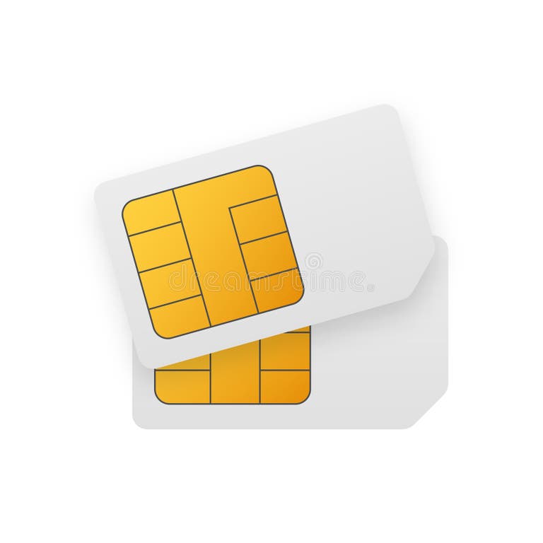 Vector Mobile Cellular Phone Sim Card Chip Isolated on Background Stock ...