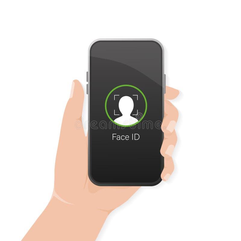 Vector Mobile Device Concept. Face Recognition. Mobile App Design Stock ...