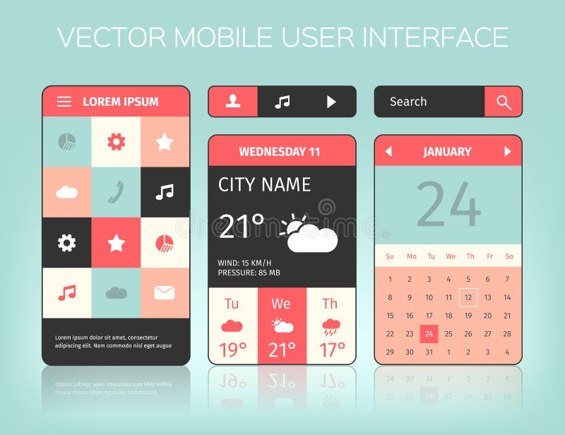Mobile Interface Layout Stock Illustrations – 65,591 Mobile Interface ...