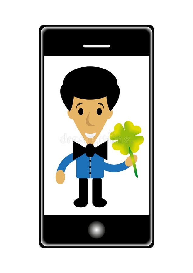 Vector Mobile Phone Good Luck Wish Stock Illustration - Illustration of ...