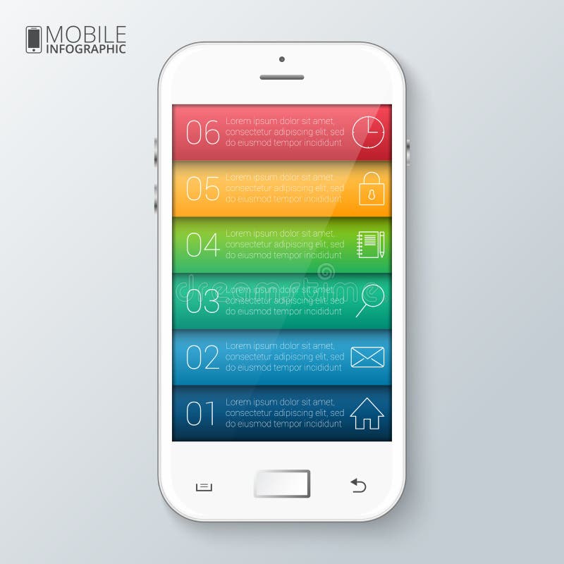Vector Mobile Phone for Infographic. Stock Vector - Illustration of ...