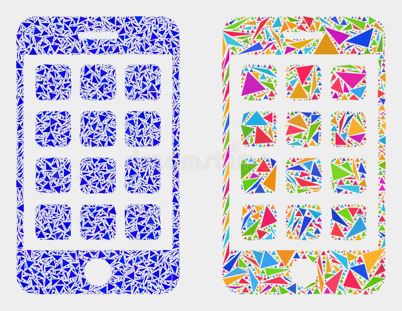 Vector Mobile Phone Mosaic Icon of Triangle Items Stock Vector ...