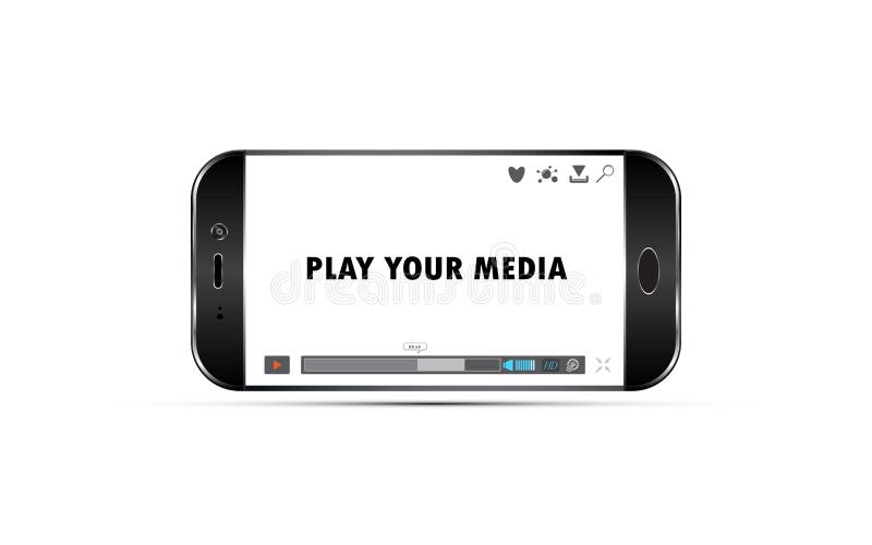 Vector Mobile Phone Playing Media Video Template Stock Vector ...