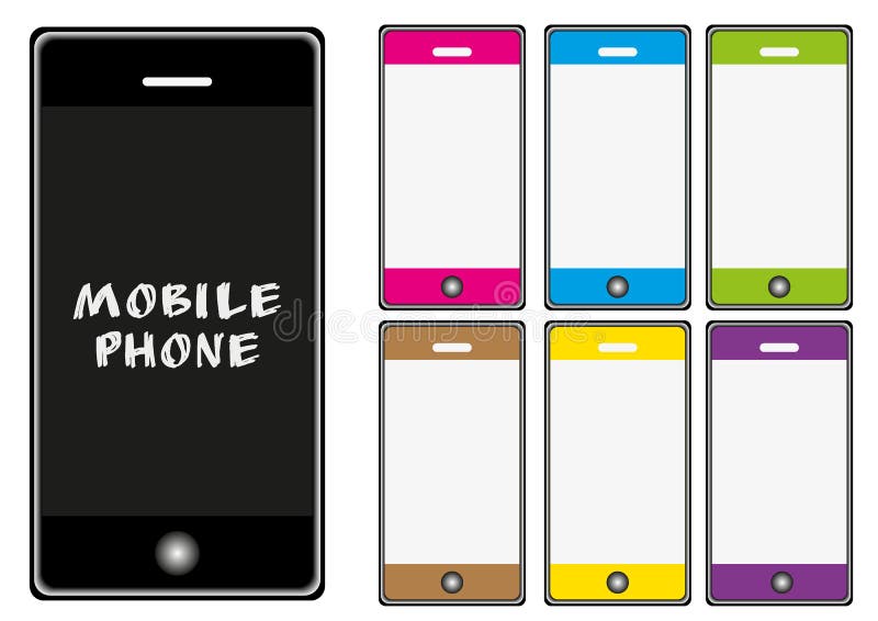 Vector mobile phone set stock illustration. Illustration of mobile ...