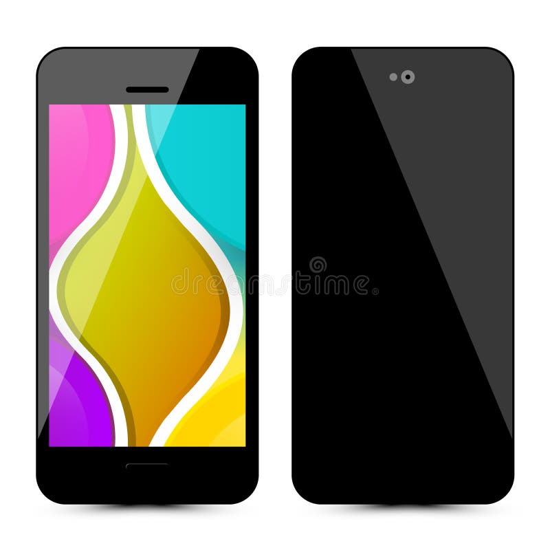Vector Mobile Phone. Smartphone Front and Back Design. Stock Vector ...