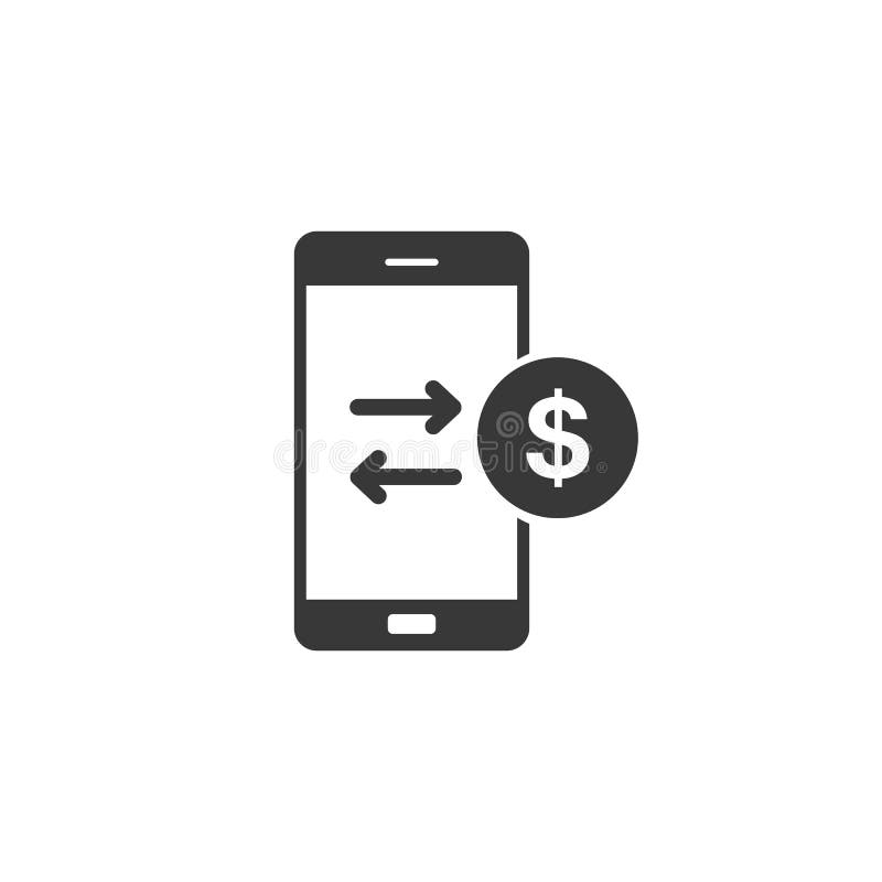 Mobile Transfer Money Icon in Modern Flat Style. Vector Stock Vector ...