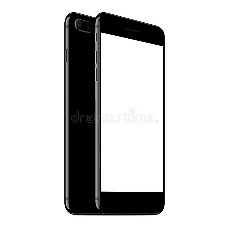 Vector Mock Up Phone Front and Back Perspective View on White ...