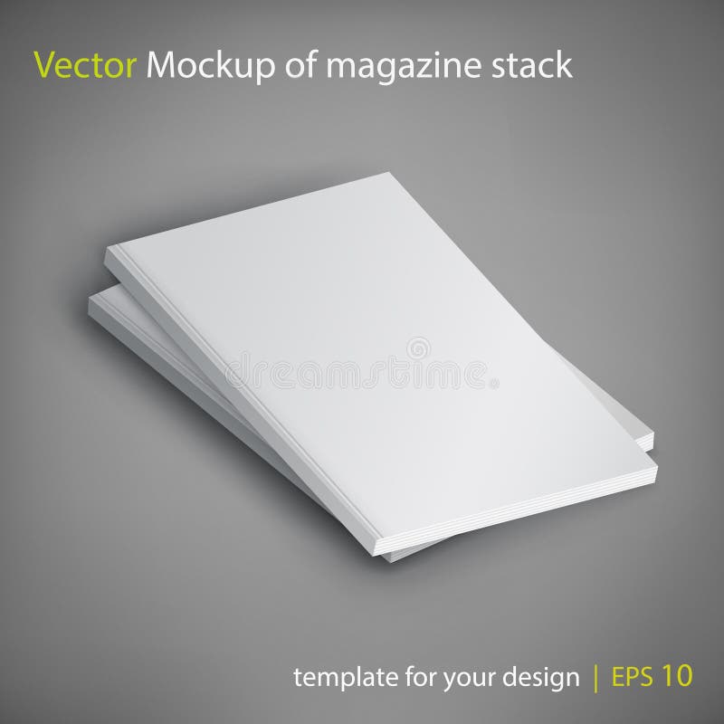 Vector Mockup of Magazine Stack on Gray Background. Stock Vector ...