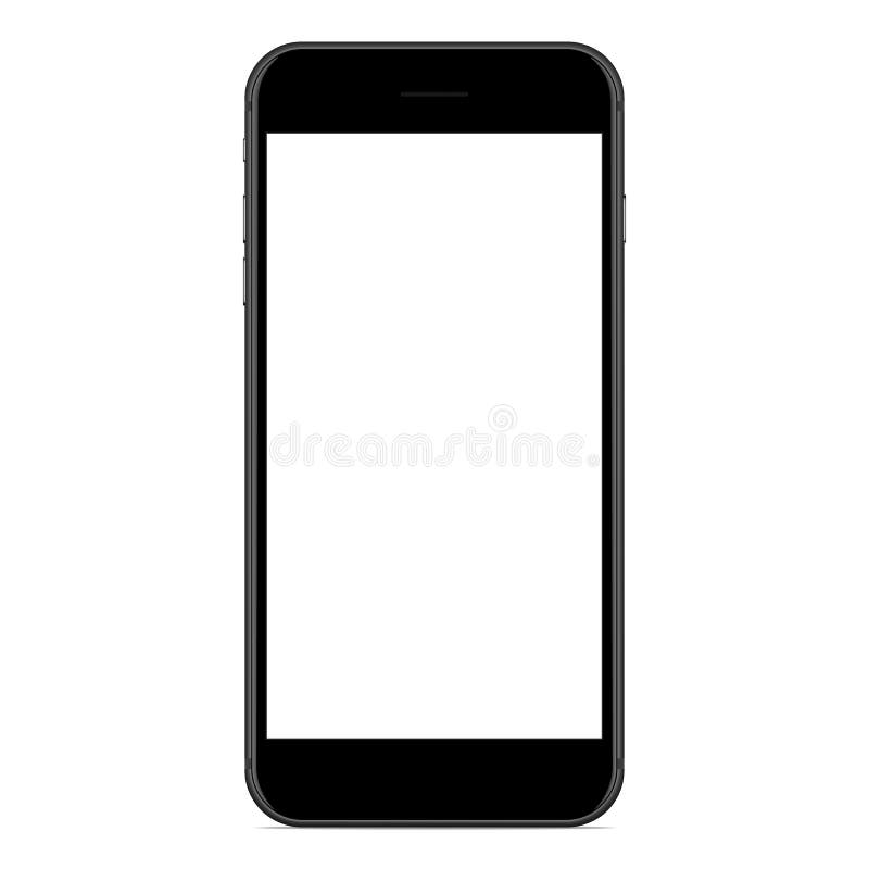 Vector, Mockup Phone Matte Black Color on White Background Stock Vector ...