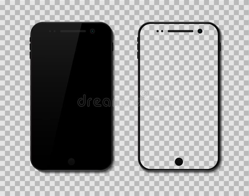 Mobile Front and Back View Illustration. Stock Vector - Illustration of ...