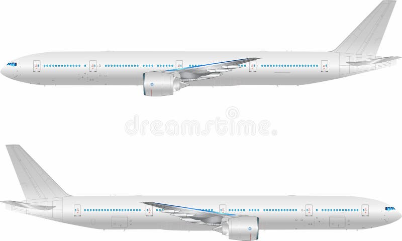 VECTOR MOCKUP / TEMPLATE B777-300ER / HIRES VECTOR Stock Vector ...