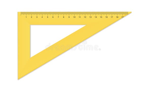 Vector Mockup Yellow Triangle Ruler. Measuring Tool with Ruler Scale ...