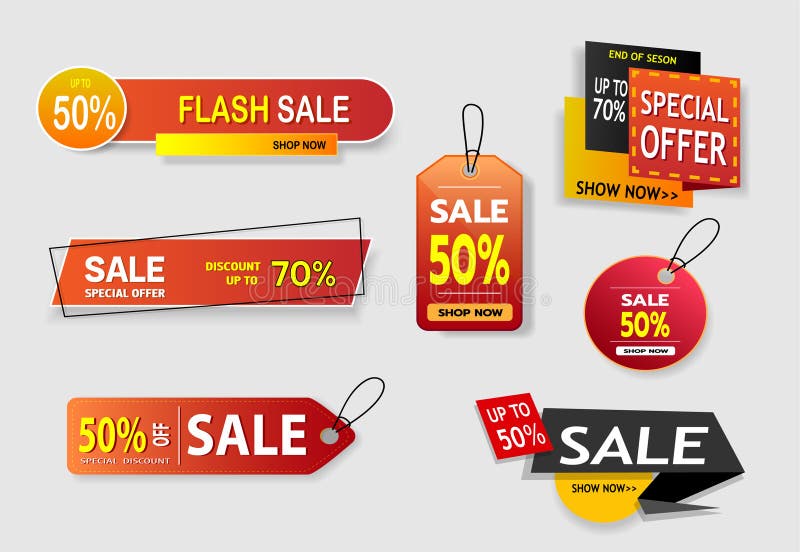 Vector Modern Sale Stickers and Tags Colorful Collection Stock Vector ...