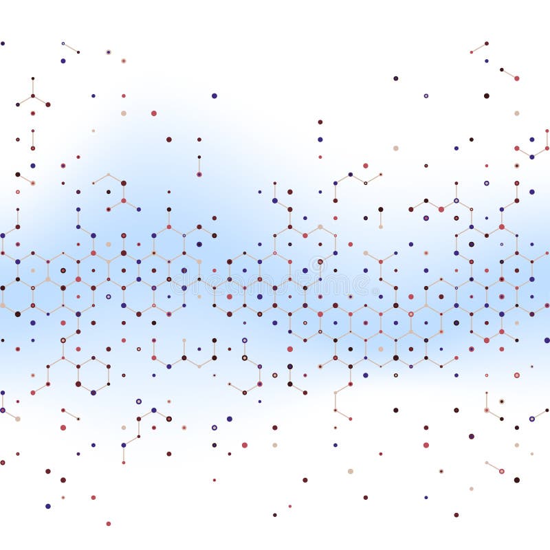 Vector Modern Absrtact Geometric Pattern Hexagon. Blue Lines and Dots Abstract Geometric ...
