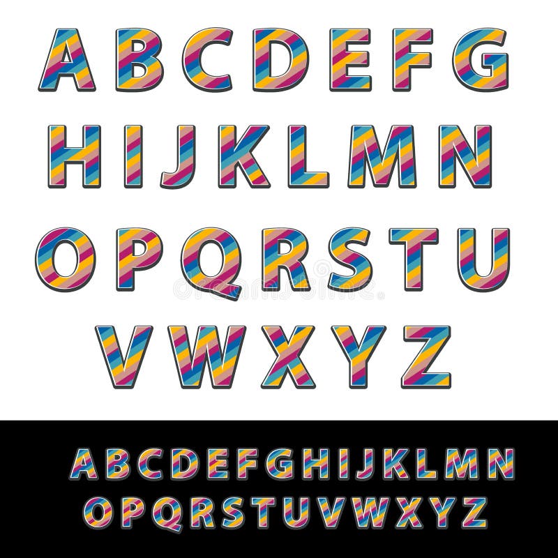 Alphabet Linear Design. Type Style. Letters, Numbers, Punctuation Marks ...