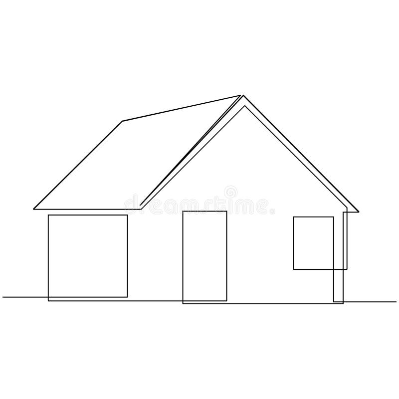 Vector Modern Architecture of House One Continuous Line Drawing ...