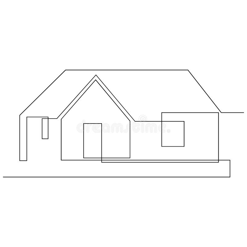 Vector Modern Architecture of House One Continuous Line Drawing ...