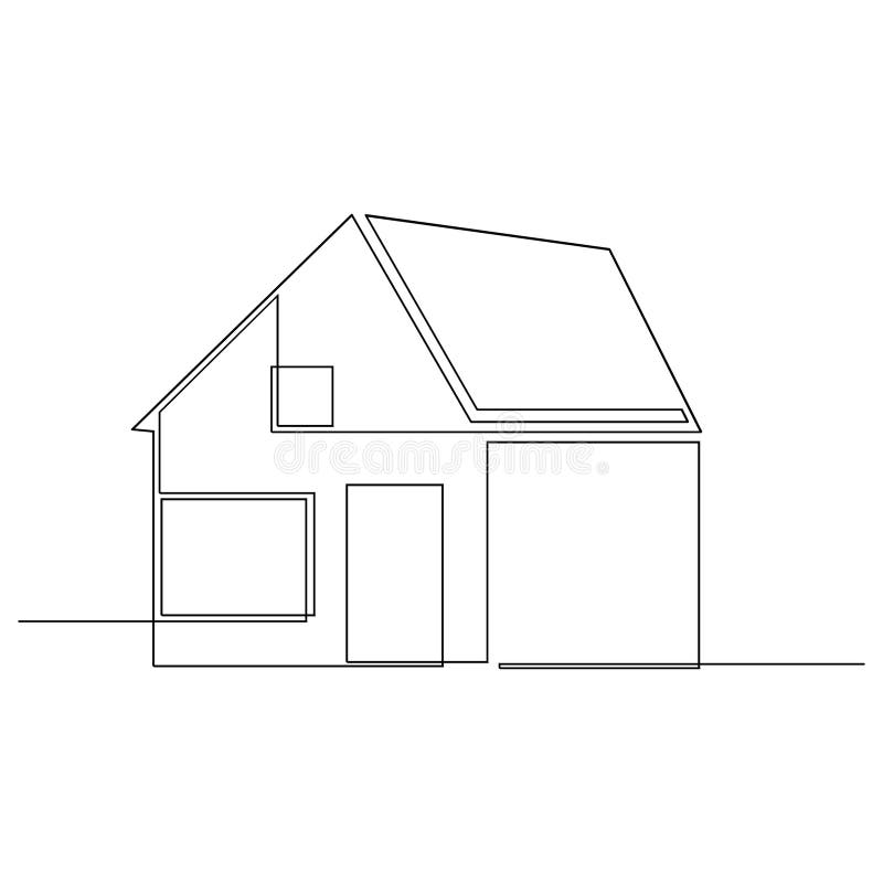 Vector Modern Architecture of House One Continuous Line Drawing ...