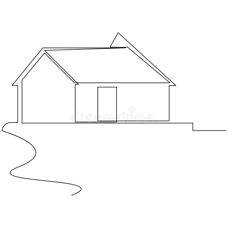Vector Modern Architecture of House One Continuous Line Drawing ...