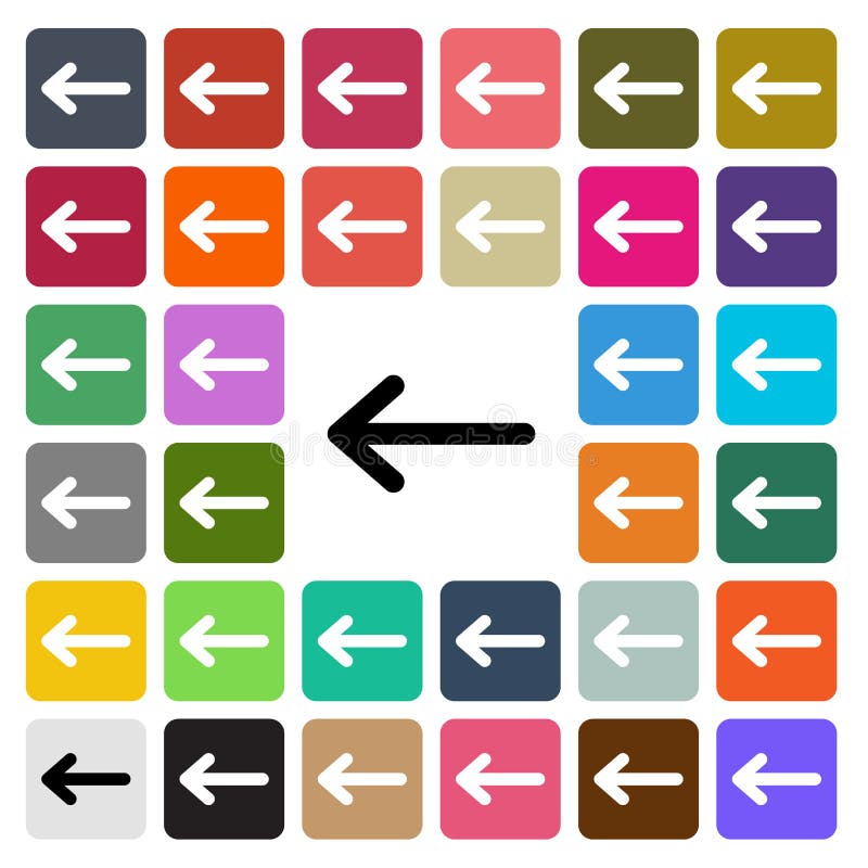 Vector Modern Arrow Flat Design Icon Set in Button Stock Vector ...