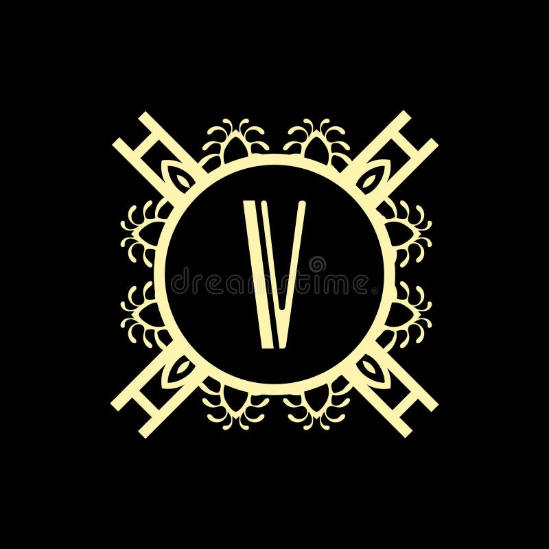 Art Deco modern monogram stock vector. Illustration of element - 145820471