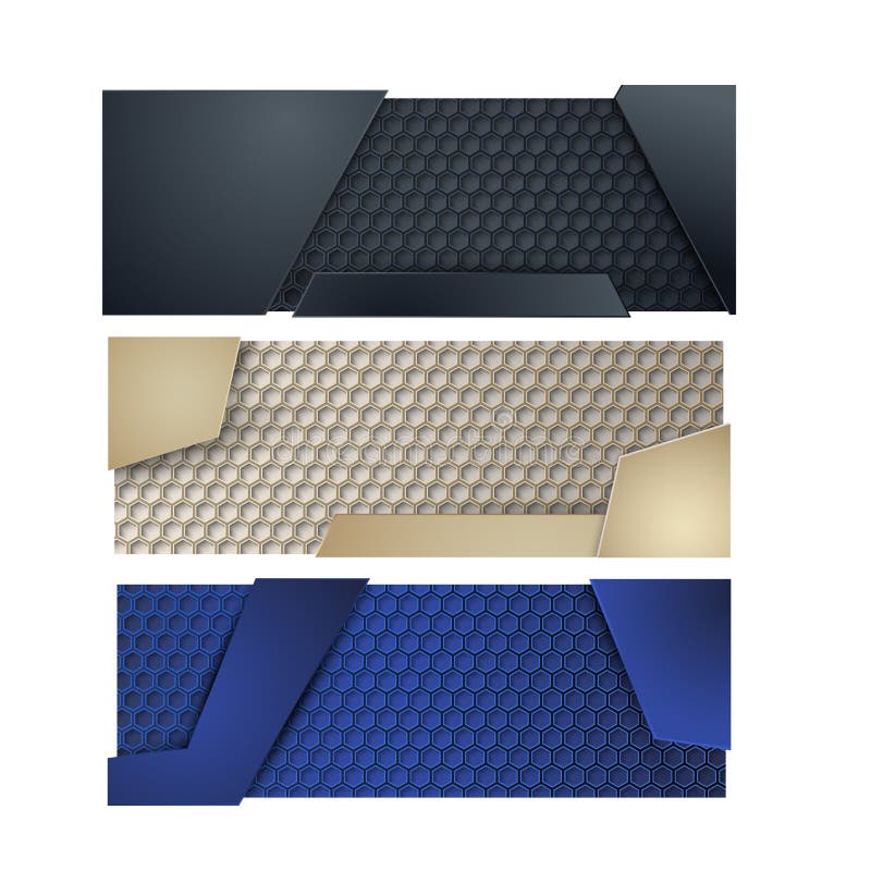 Vector Modern Banners Set with Carbon Texture Stock Vector ...