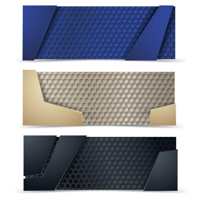 Vector Modern Banners Set with Carbon Texture Stock Vector ...