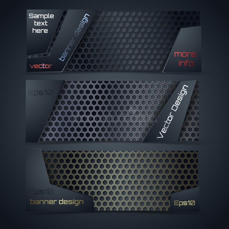 Vector Modern Banners Set with Texture Stock Vector - Illustration of ...