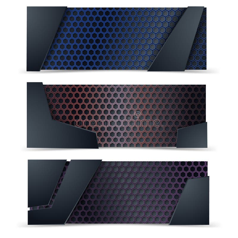 Vector Modern Banners Set with Texture Stock Vector - Illustration of ...
