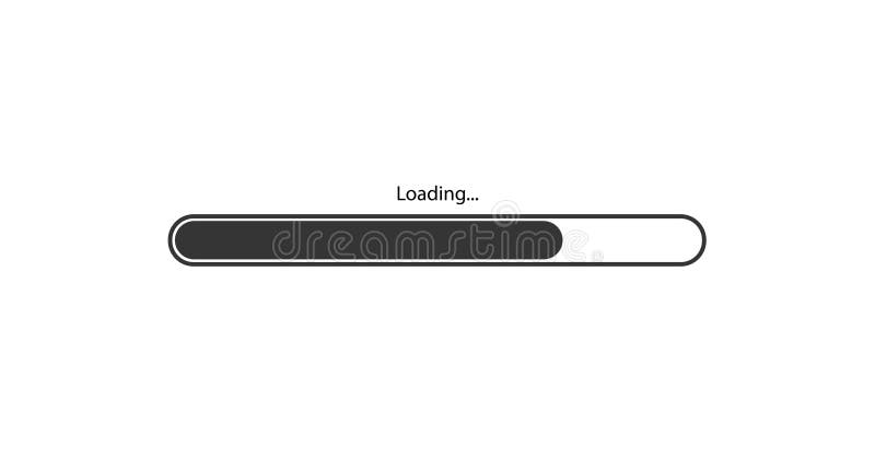 Black Loading Icon Isolated on Blue and White Background. Progress Bar ...
