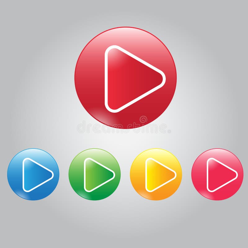 Vector Modern Button Video Play and Audio Stock Vector - Illustration ...