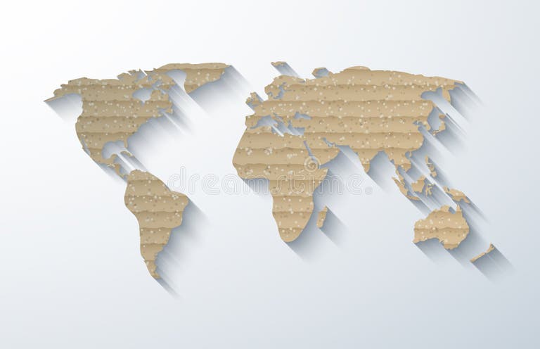 Vector World Map Brown Cardboard Stock Illustrations – 273 Vector World ...