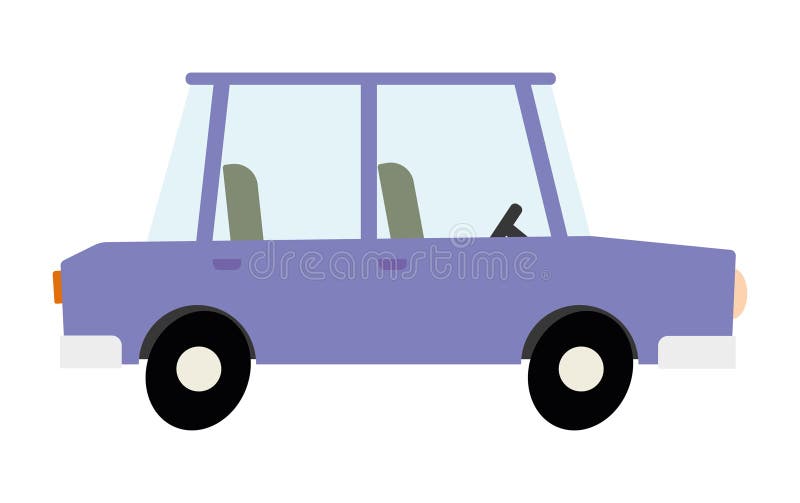 Vector Modern Cartoon Car. Purple Auto Funny and Cute Stock Vector ...
