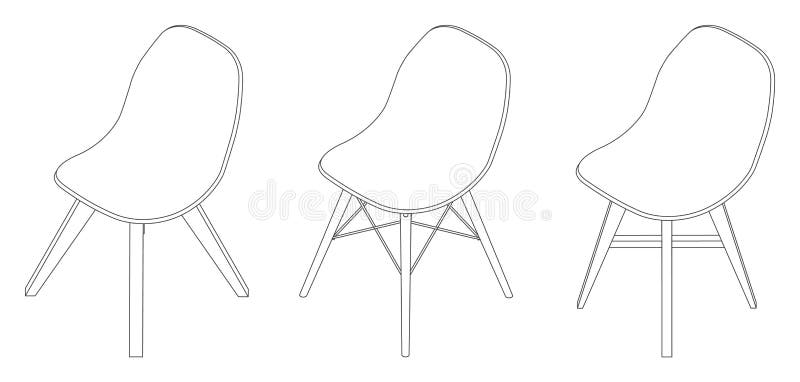 Vector Modern Chair with Different Views Stock Vector - Illustration of ...