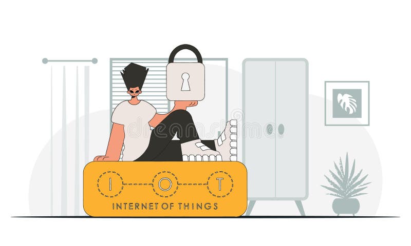 Vector Modern Character Style Illustrating a Human Holding Cloud ...