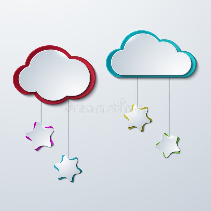 Vector Modern Clouds with Stars Stock Vector - Illustration of vector ...