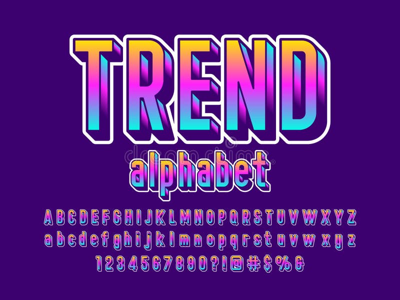 Colorful font stock vector. Illustration of style, color - 194267521