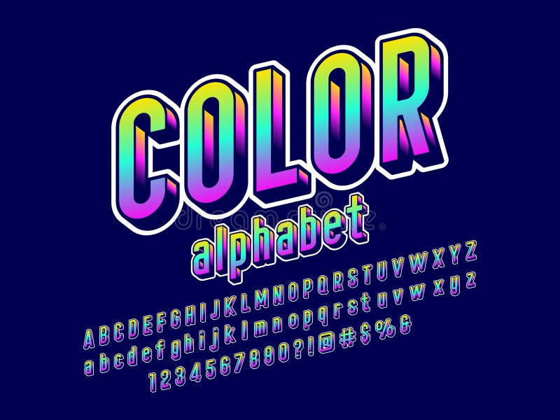 Colorful font stock vector. Illustration of graphic - 194267518