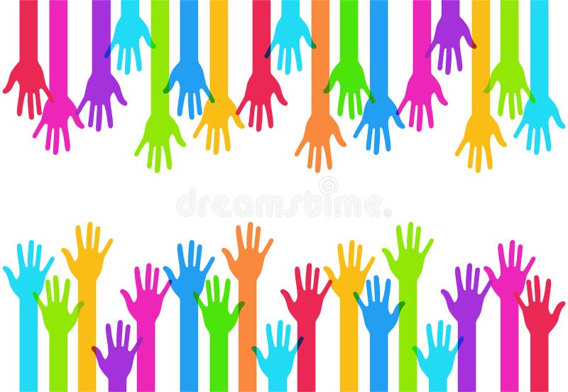 Vector Modern Colorful Hands Background Stock Vector - Illustration of ...