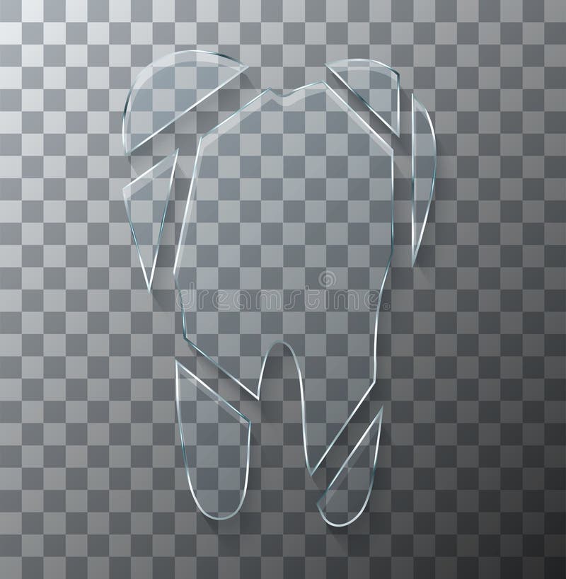 Vector Modern Concept Broken Tooth Glass on Transparent Background ...