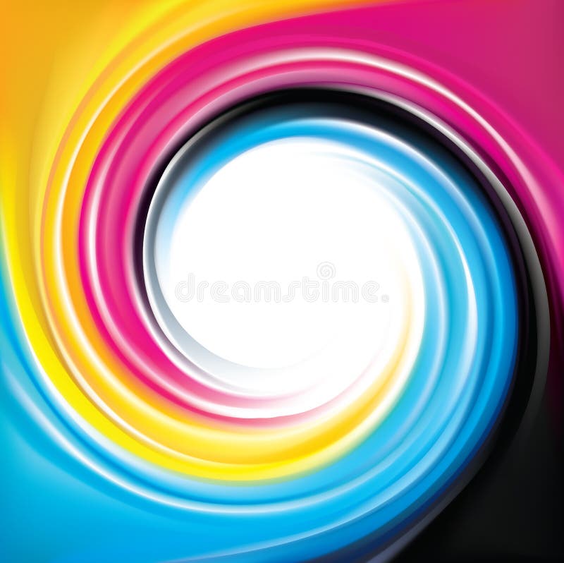 Vector Swirl Background of Primary Colors Printing Process: CMYK Stock ...