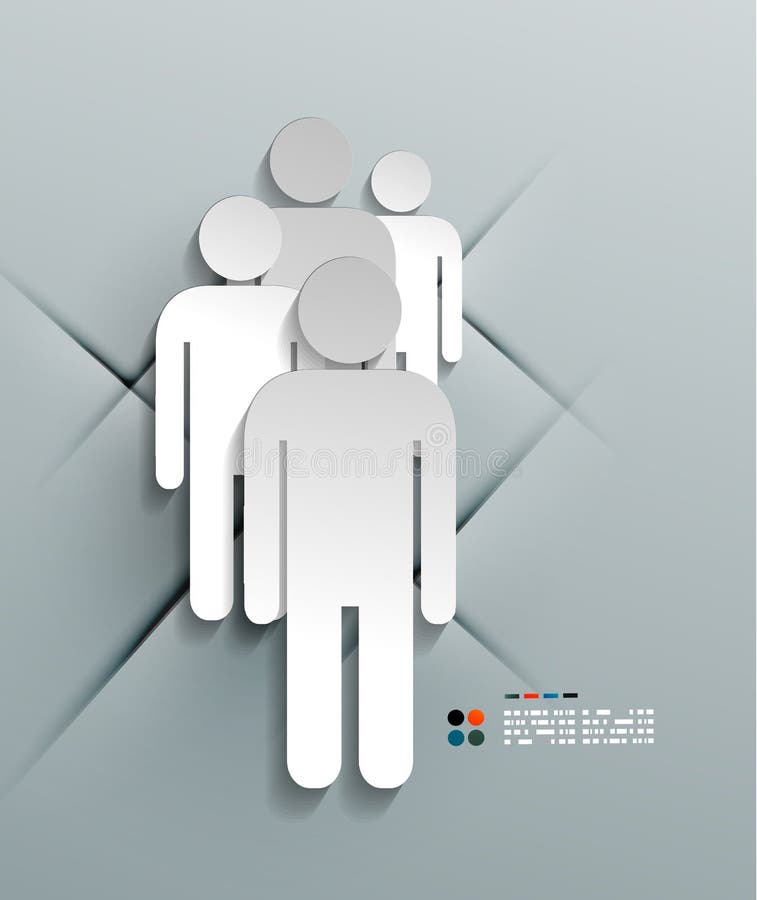 Vector Modern 3d Paper Man Design Stock Vector - Illustration of bend ...