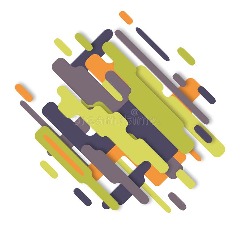 Vector Modern Dynamic Composition Made of Various Rounded Shapes Stock ...