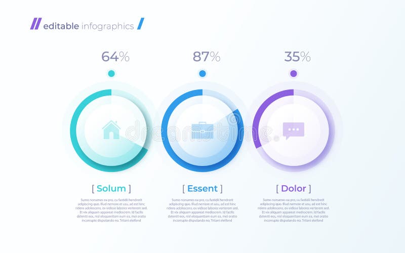 Vector Modern Editable Infographic Template with Percentage Diagrams ...