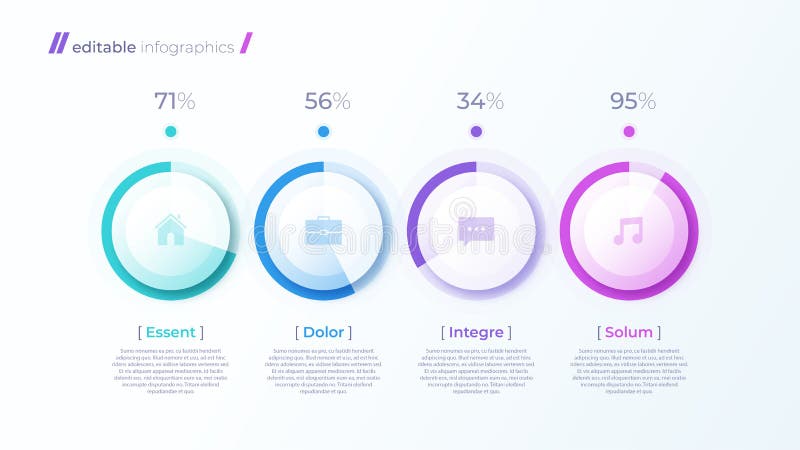 Vector Modern Editable Infographic Template with Percentage Diagrams ...