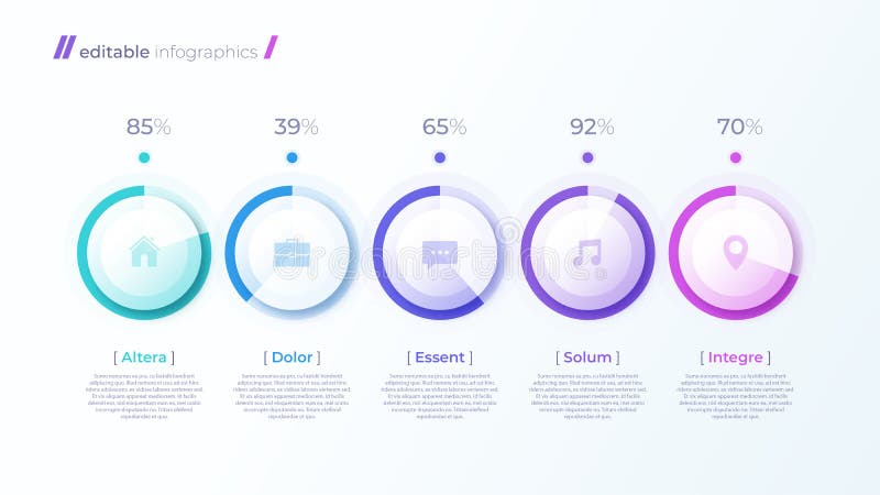 Vector Modern Editable Infographic Template with Percentage Diagrams ...