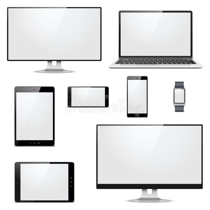 Set of Modern Devices. Vector Stock Vector - Illustration of business ...